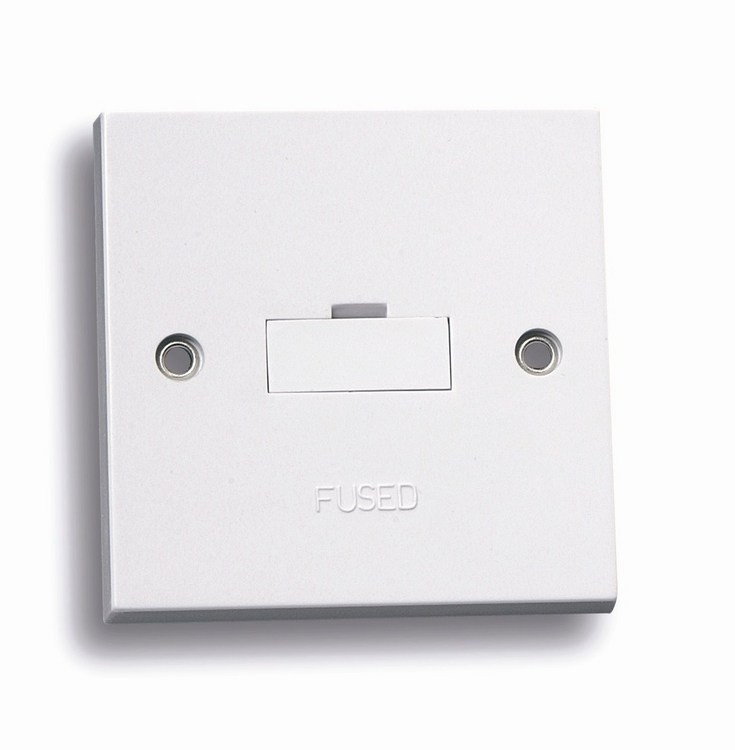 Standard white Fused spur with optional flex outlet