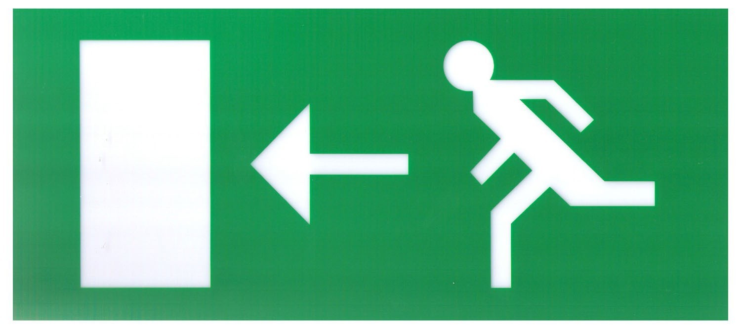 Emergency lights - Exit Legend For Exit Box - Left
