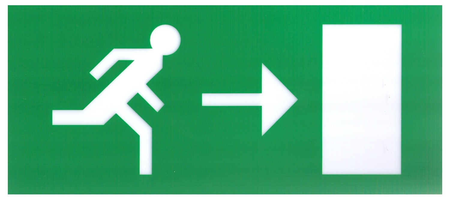 Emergency lights - Exit Legend For Exit Box - Right