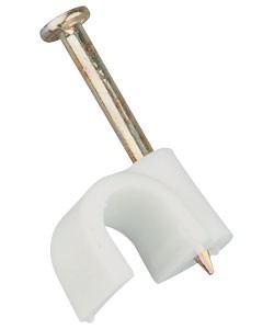 7-10mm White round cable clips per 100