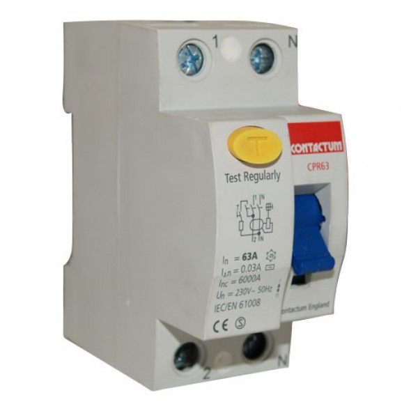 100A 30mA 2 Pole RCD - 35mm Cable Capacity