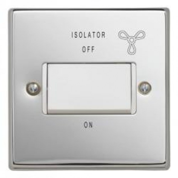 Polished Chrome 3 Pole Fan Isolator Polished Chrome 3 Pole Fan Isolator