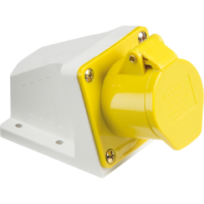 240V Blue Wall Mounted Socket 32Amp 2P + E IP44