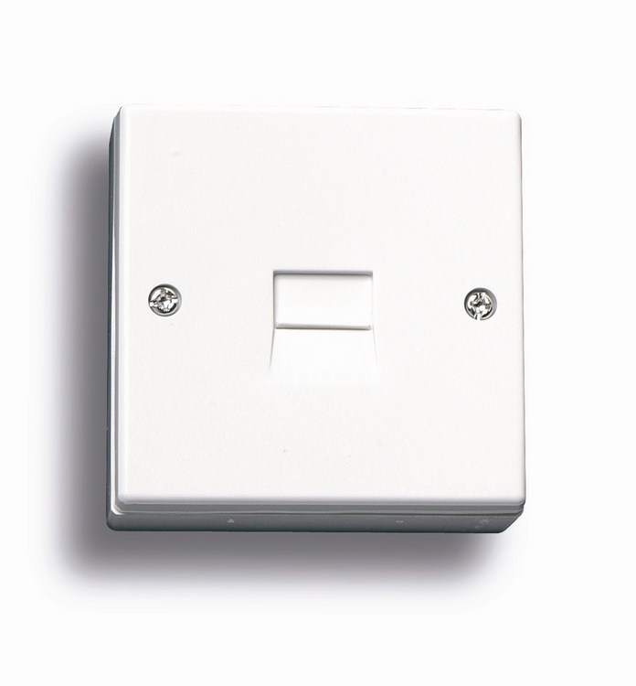 Standard white single secondary telephone socket